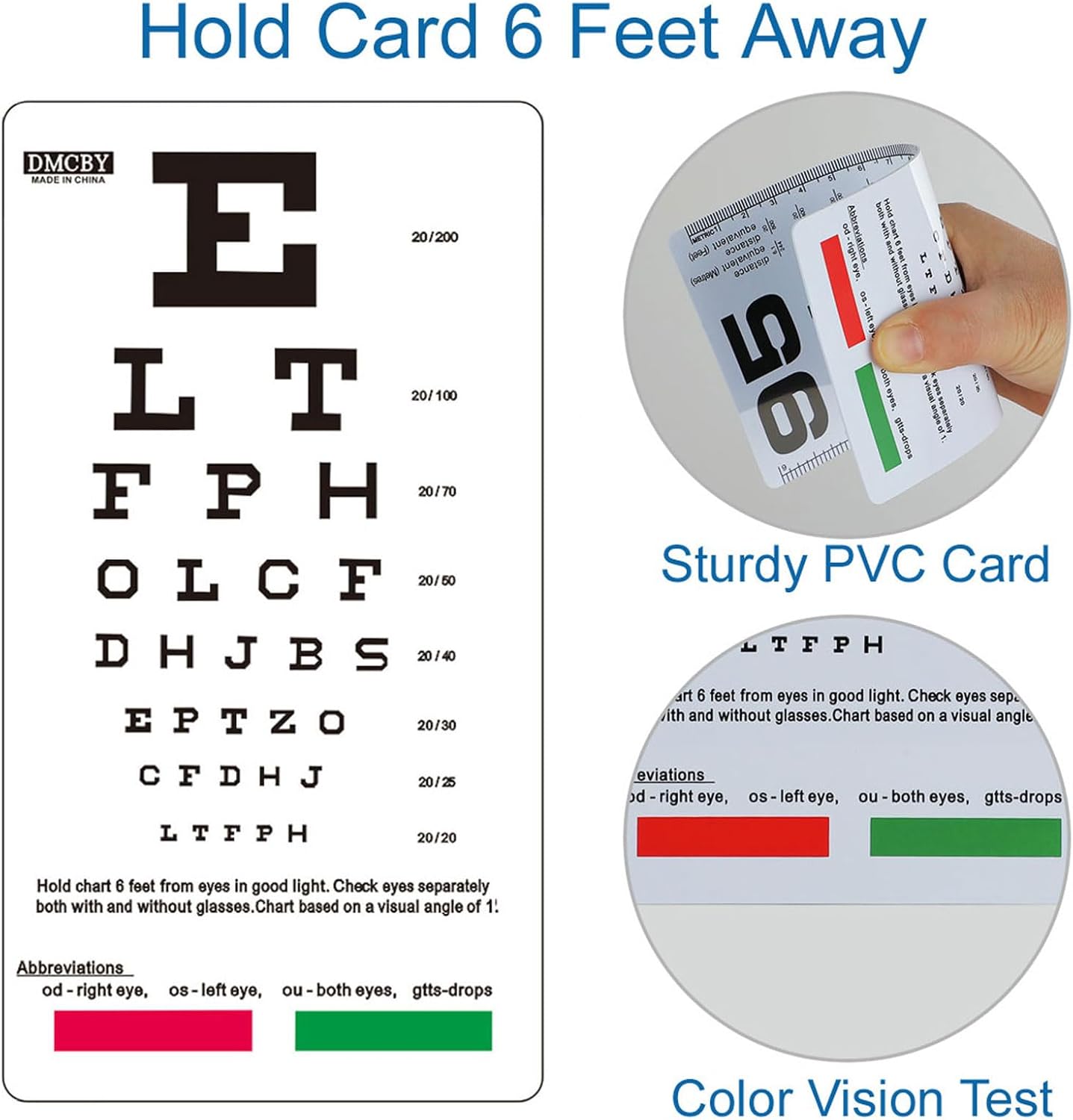 Pocket Eye Chart, Double-Sided Pocket Snellen Eye Bahrain | Ubuy