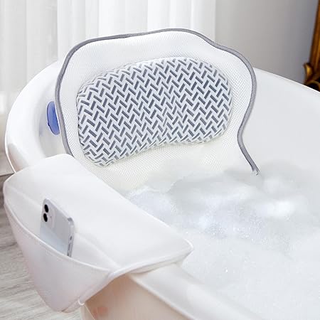 Amazon.com: Bathtub Pillows for Head and Neck, and Set of Armrest ...
