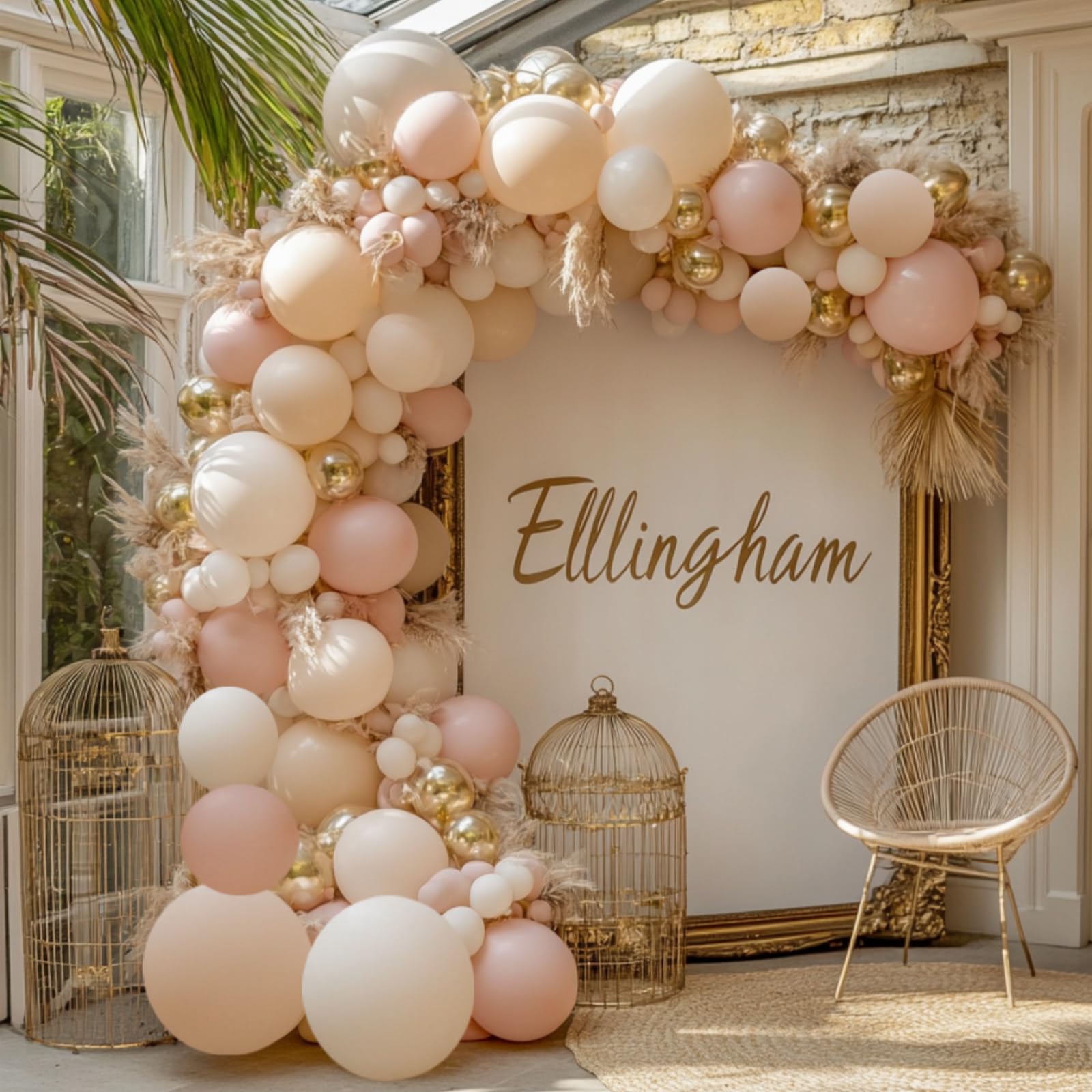 Amazon.com: Pink Beige Balloon Garland Arch Kit,Pastel Pink Beige Nude ...