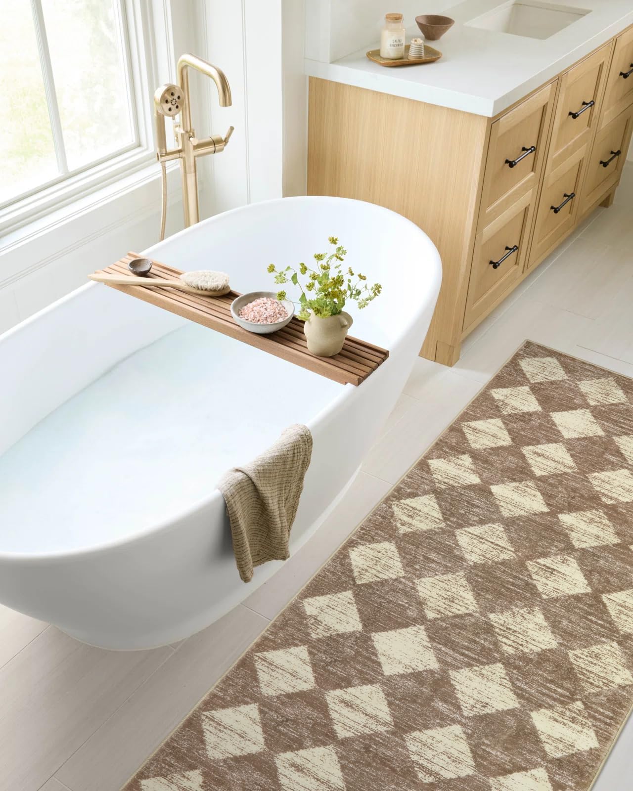 Lahome Machine Washable Bathroom Runner Rug, Non Skid Runners for ...