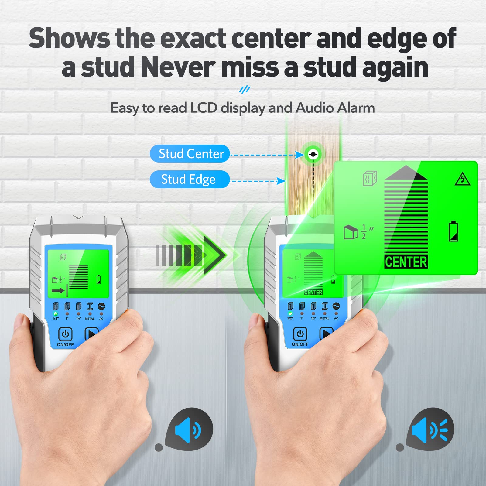 Snapklik.com : Stud Finder Wall Scanner Detector - Upgrade 5 In 1 ...