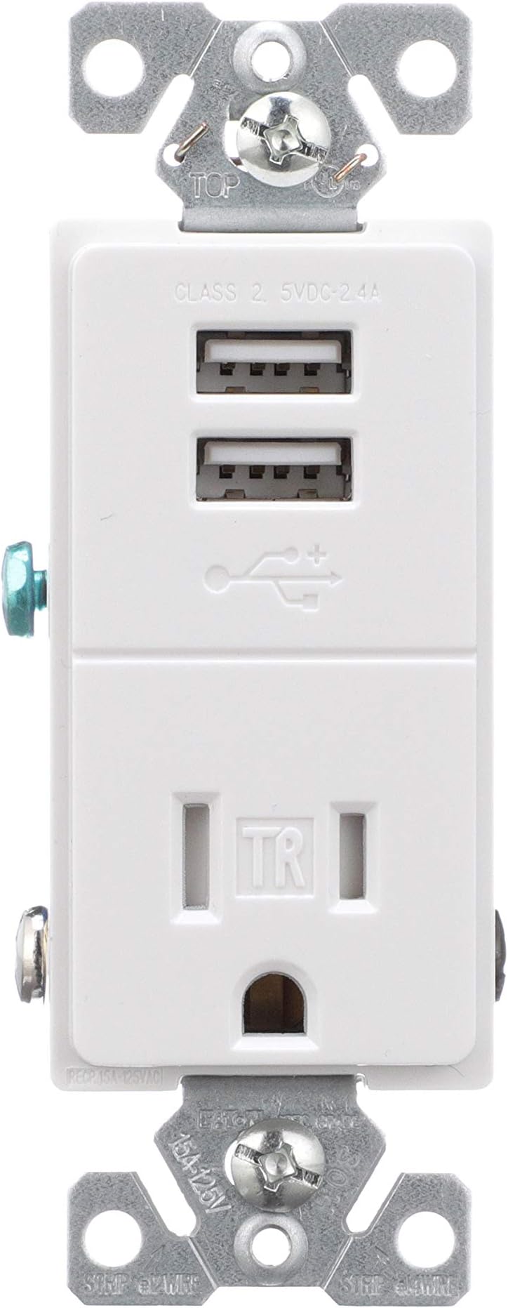EATON TR7741W-BOX USB Charger with Single Tamper Resistant Receptacle ...