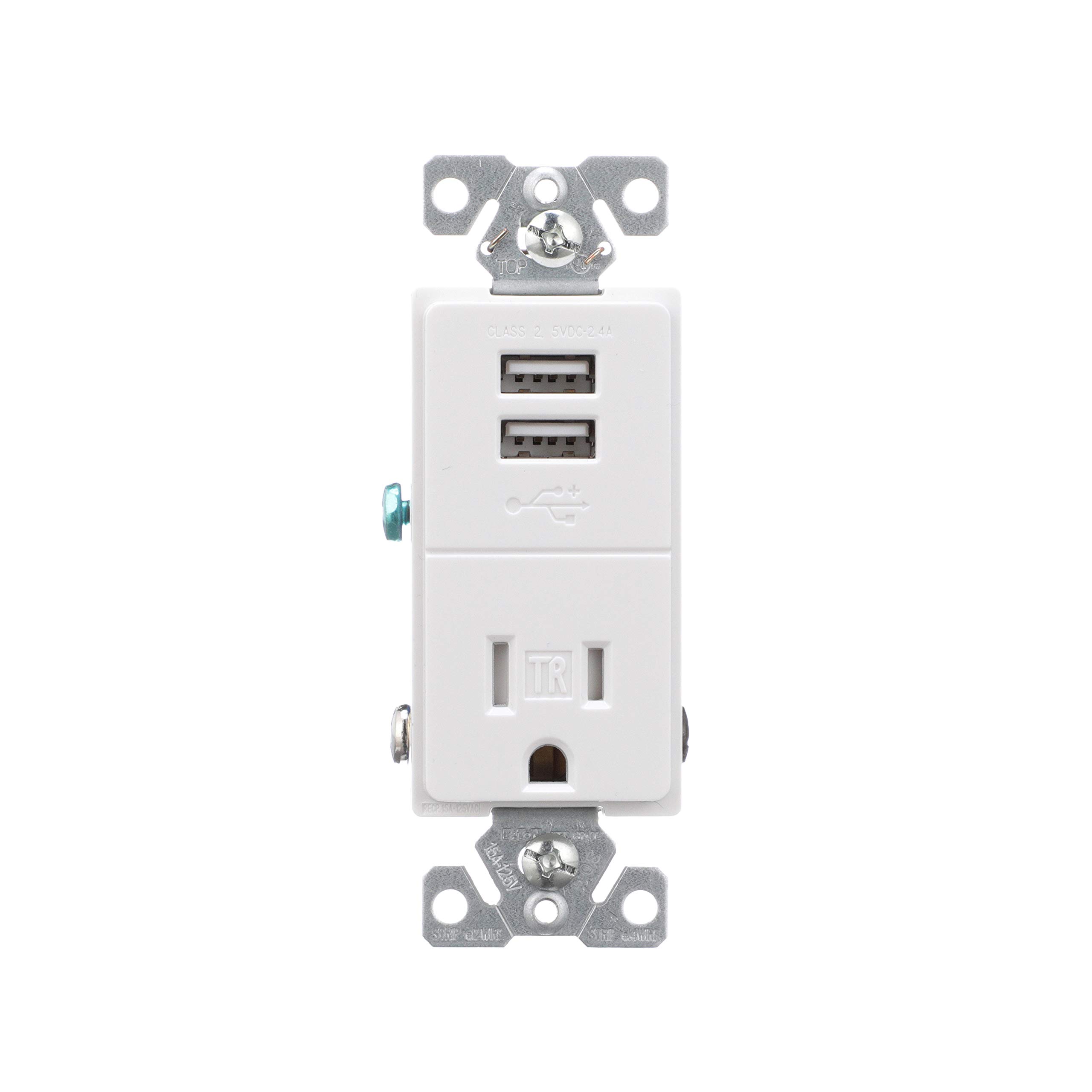 EATON TR7741W-BOX USB Charger with Single Tamper Resistant Receptacle ...