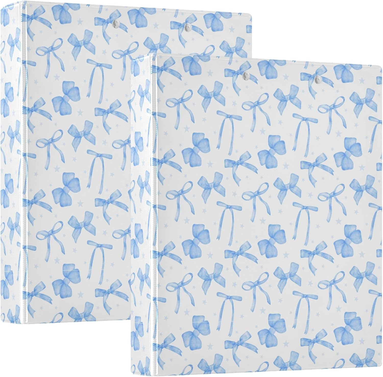 Amazon.com : Caikeny 3 Ring Binder Blue Ribbon Bow 1.5 Inch Binders ...