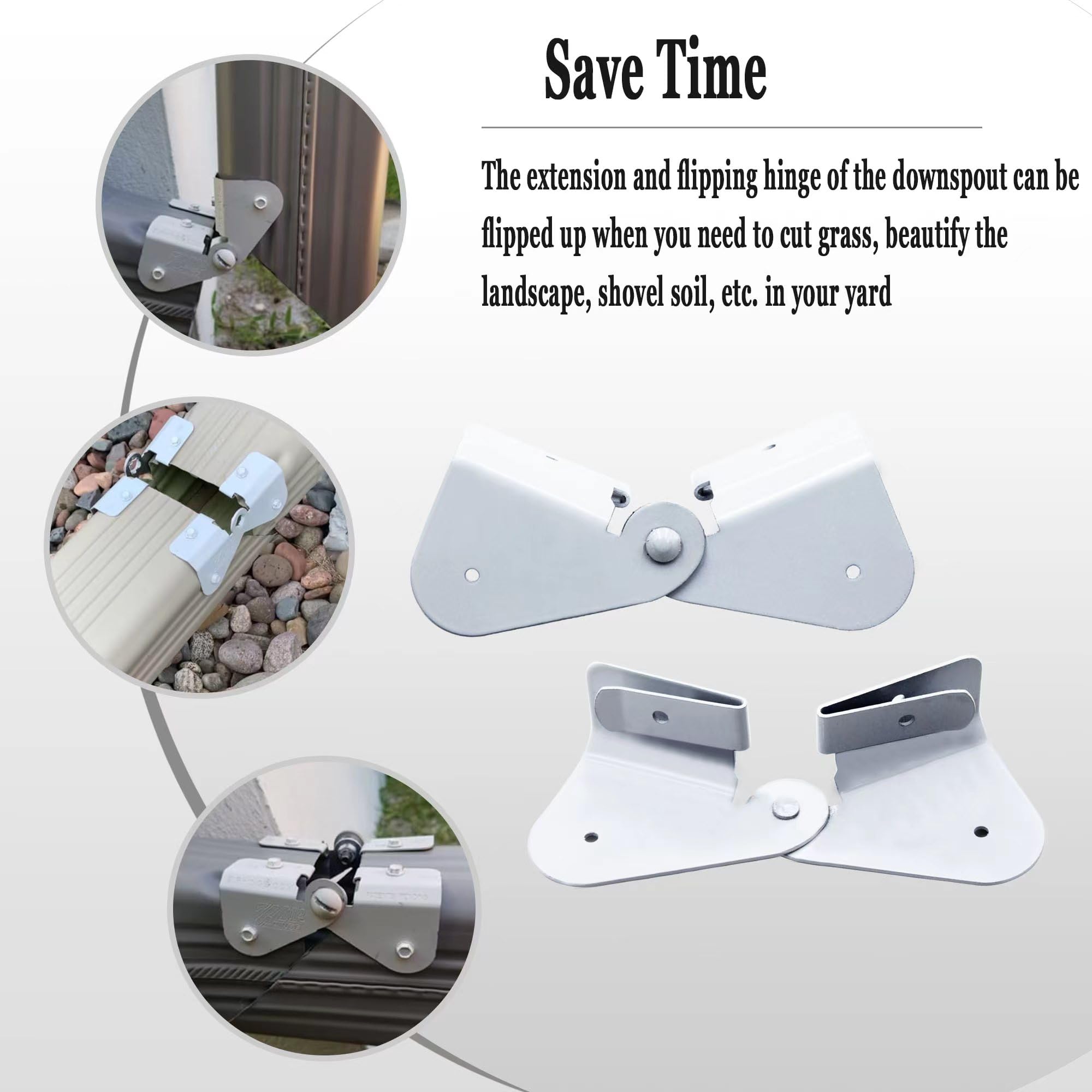 Snapklik.com : IGIUA Gutter Downspout Flip-Up Hinge, Gutter Extension Hinge