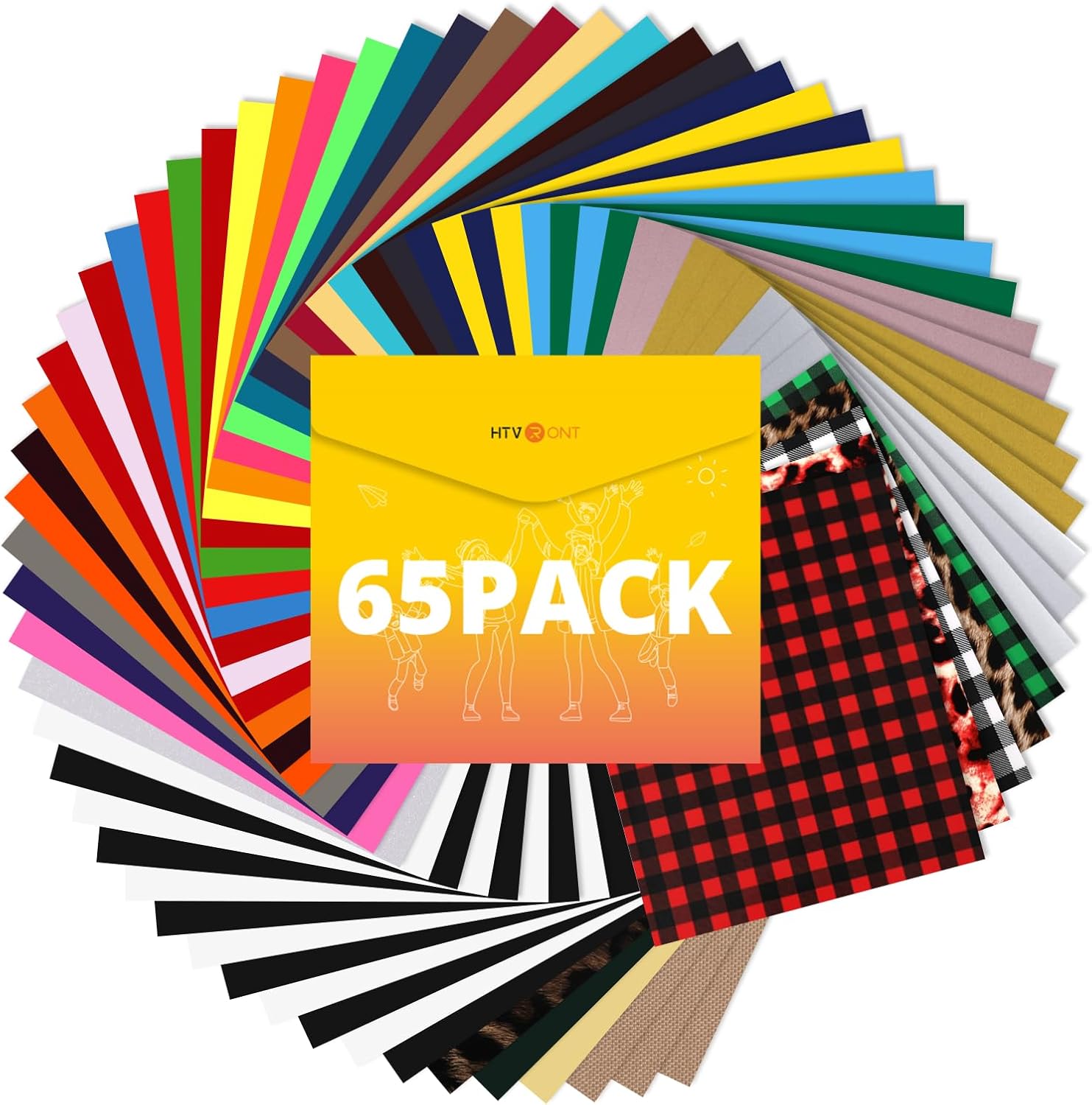Amazon.com: HTVRONT Heat Transfer Vinyl HTV Vinyl Bundle, 65 Pack Iron ...