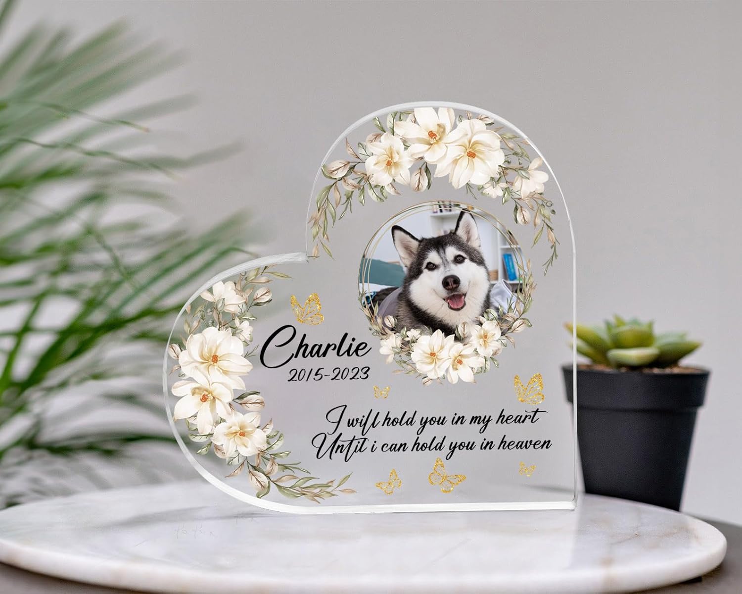 Amazon.com: Personalized Dog Memorial Acrylic Photo Plaque, I Will Hold ...