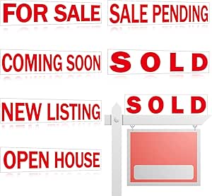 Amazon.com : Juexica 6 Pcs Bundle of Real Estate Rider Signs Plastic ...