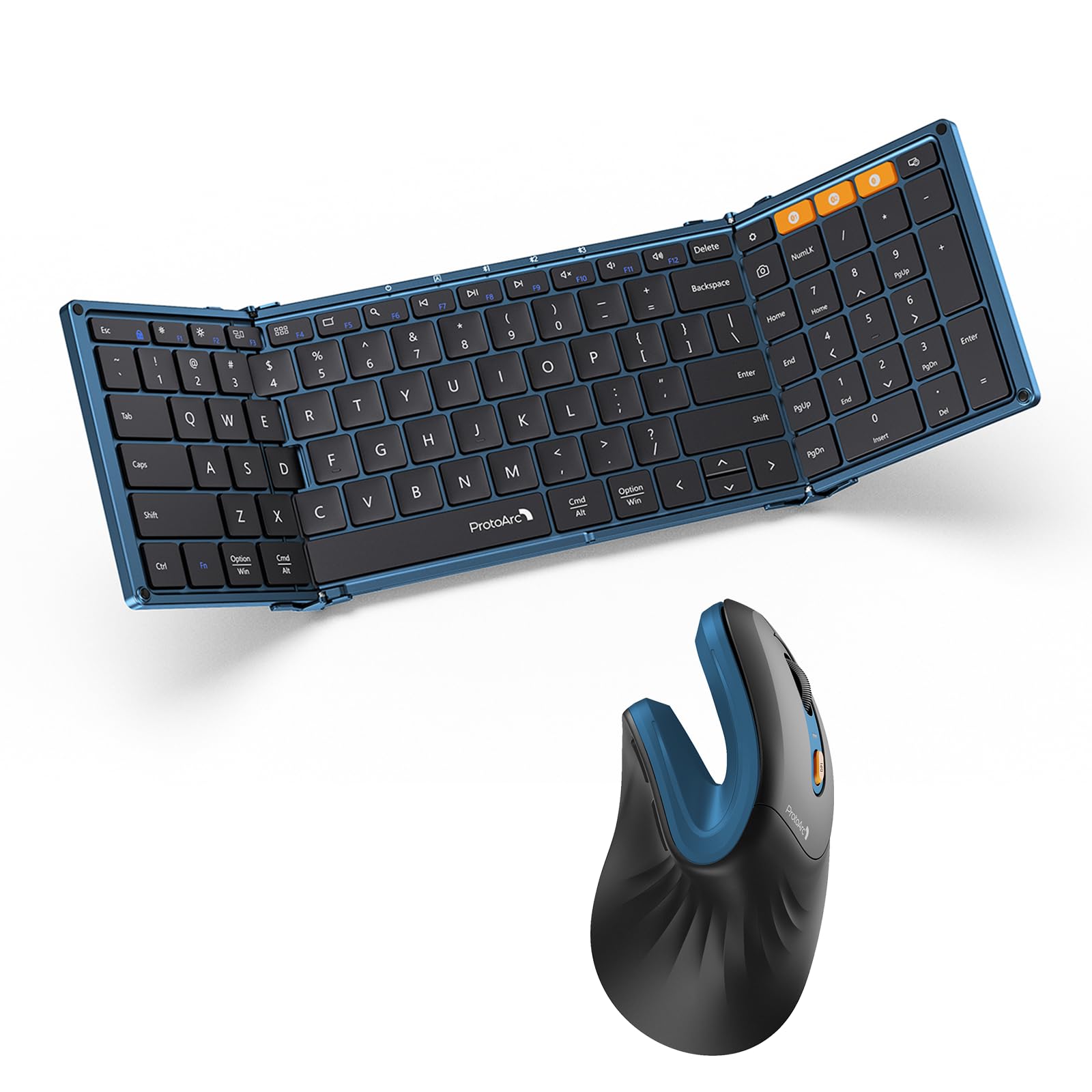 Amazon.com: ProtoArc Foldable Bluetooth Keyboard Blue and Ergonomic ...