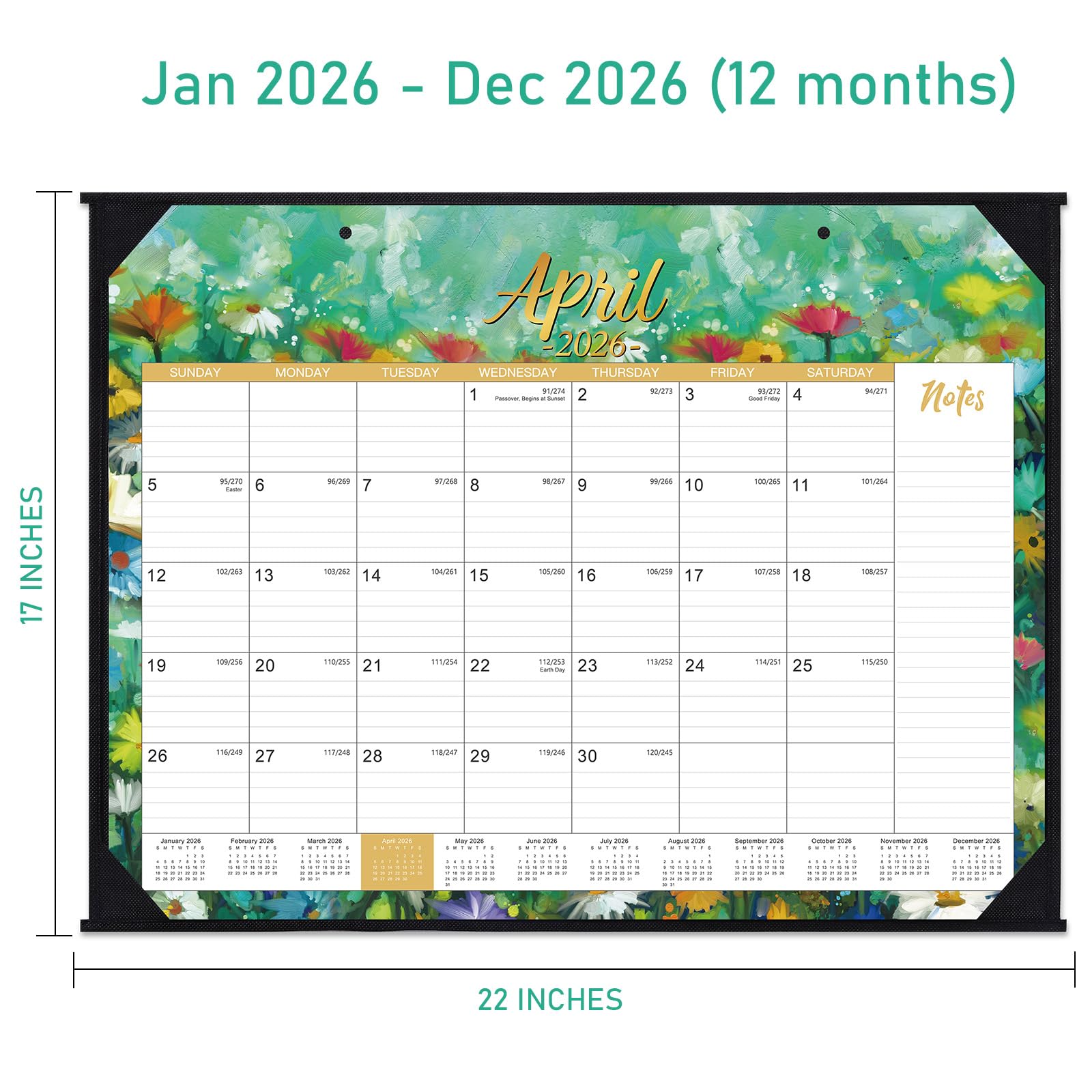 Bike Tire Patch Kit 2026 Large Desk Calendar - 22x17 Monthly Planner ...