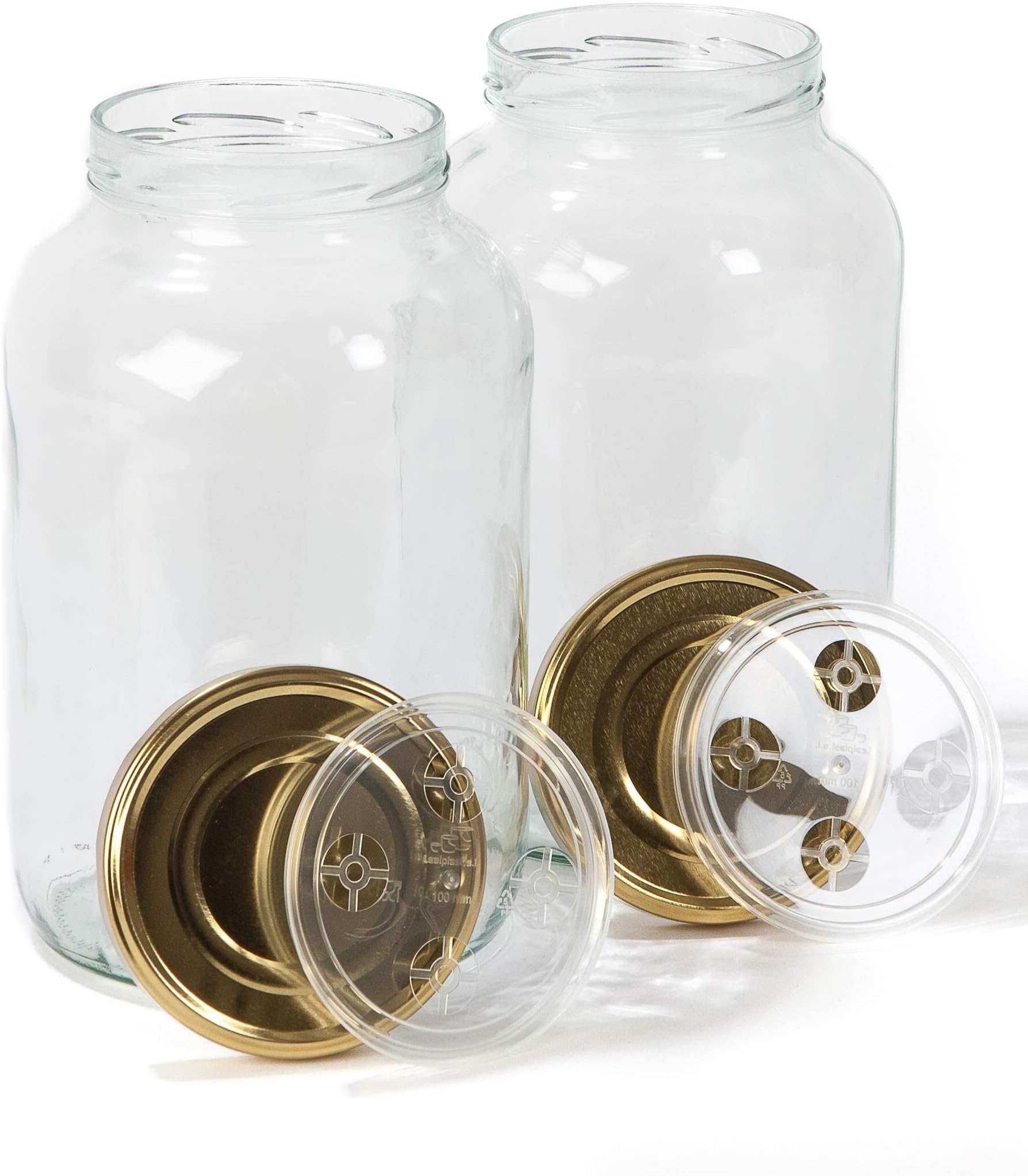 Artcome 4 Pack Glass Jar Set - 2pc 1 Gallon Glass Jar Wide Mouth with ...