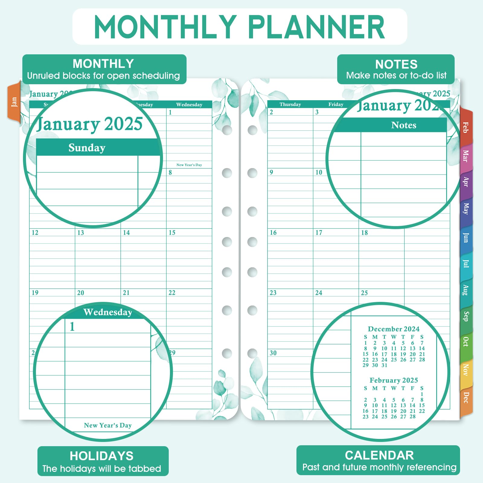 Snapklik.com : 2025 Planner Refills - Planner Refills 2025, January ...