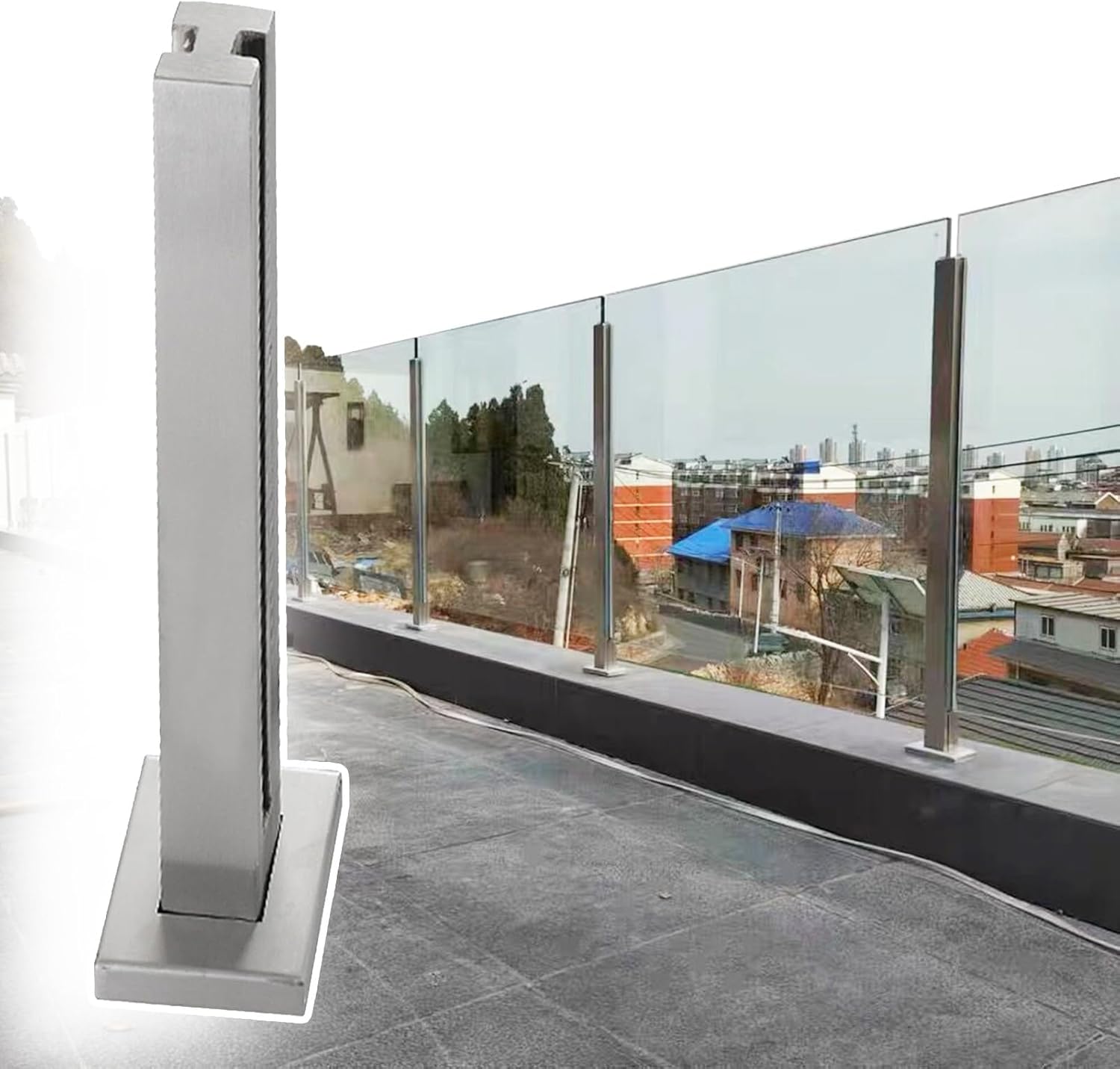 Amazon.com: Balcony Deck Glass Balustrade System, Indoor Outdoor Garden ...