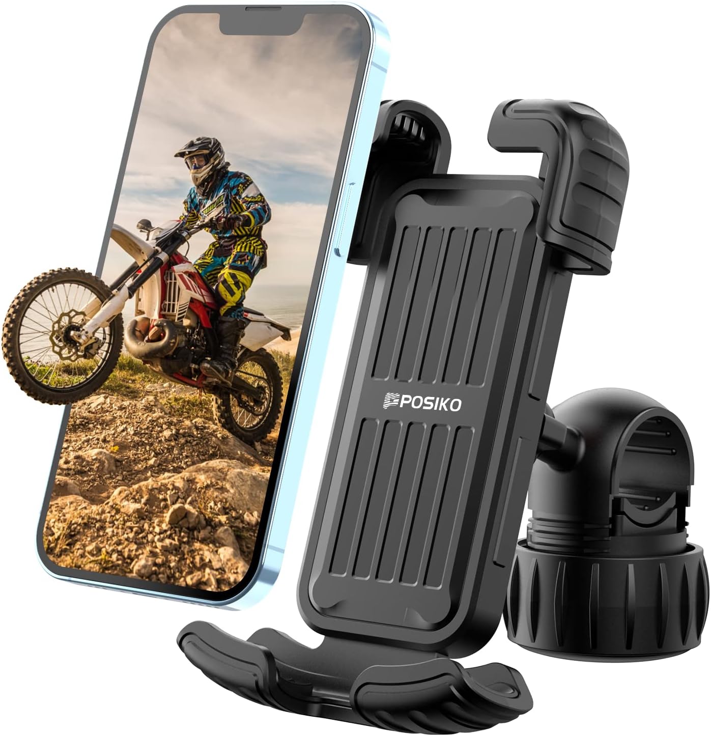 Amazon.com: POSIKO Motorcycle/Bicycle Phone Mount for 4.7-6.8" Phones ...