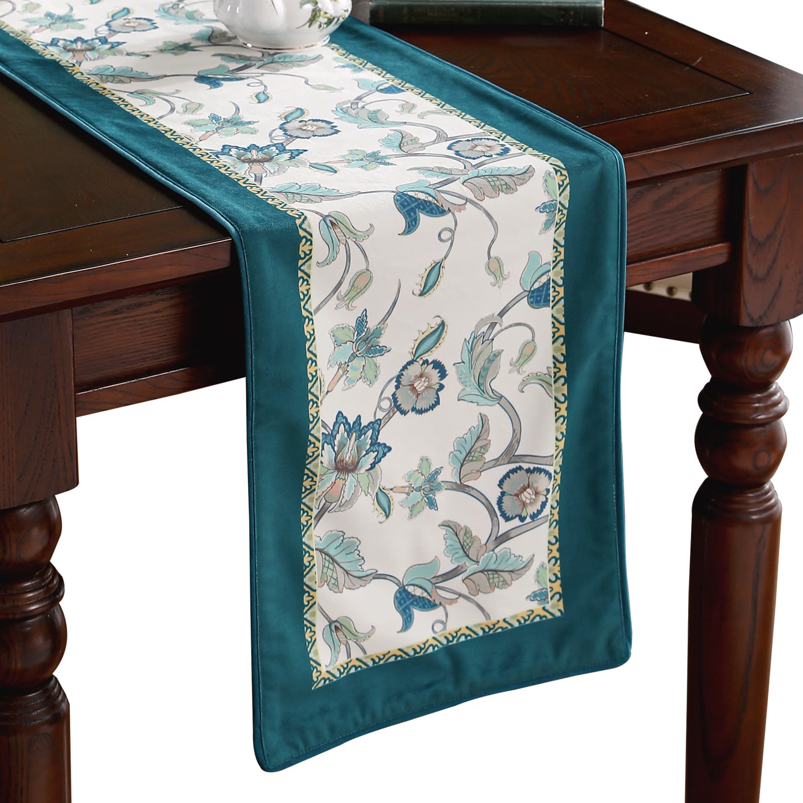 Amazon.com: patdrea Designer Elegant French Floral Velvet Table Runner ...