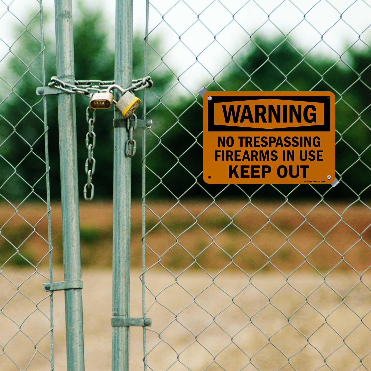 Keep Out Sign On Fence