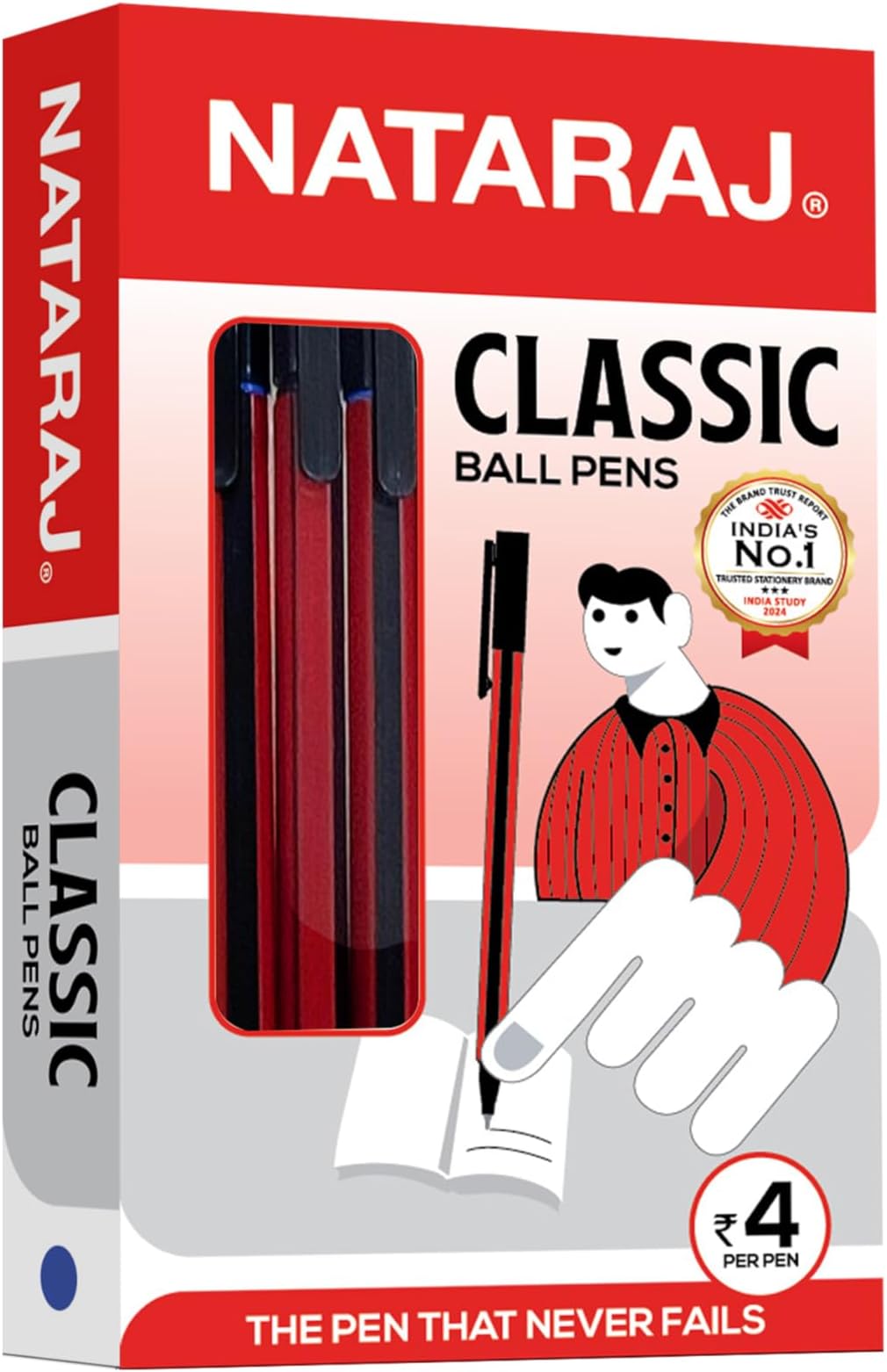 NATARAJ Classic Ball Pen | Comfortable Grip | Non-fading ink | Smooth ...