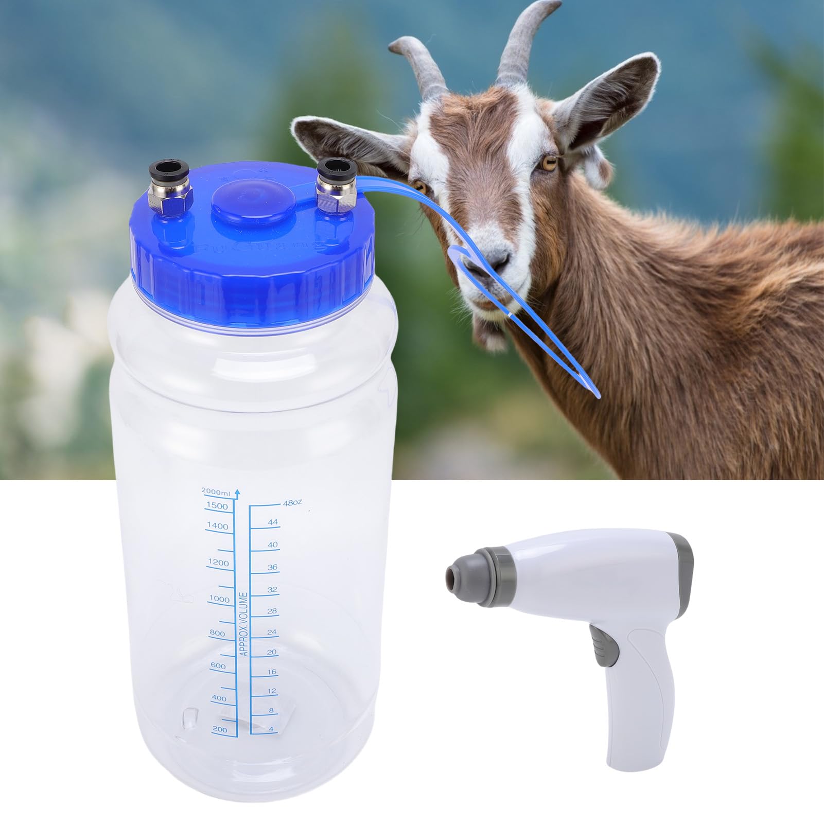 Milking Machine Goat Milker Electric Goat , 2L Stainless Steel Bucket ...