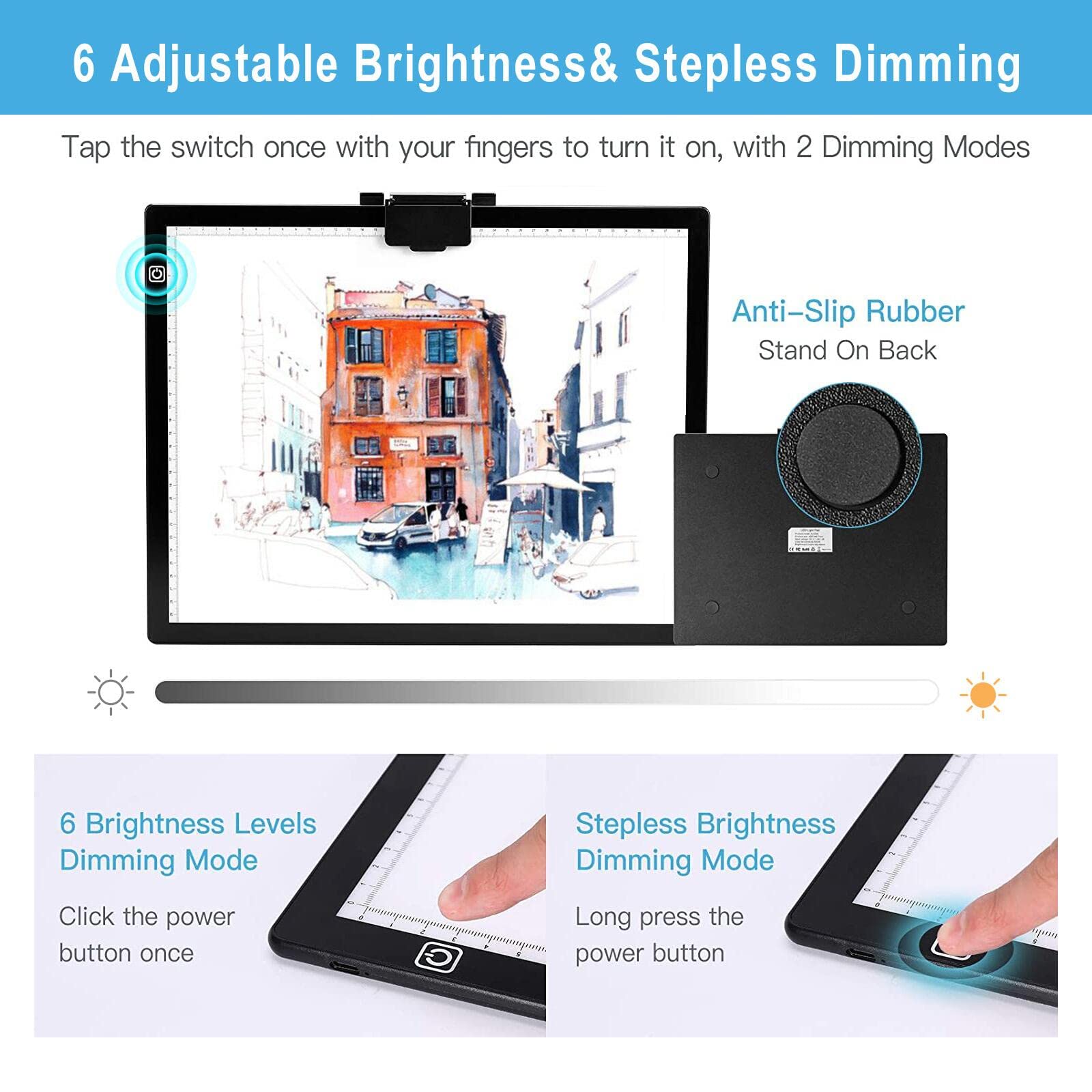 A3 Light Box, iVAOOZE Portable LED Light Box Pad 6 Adjustable ...