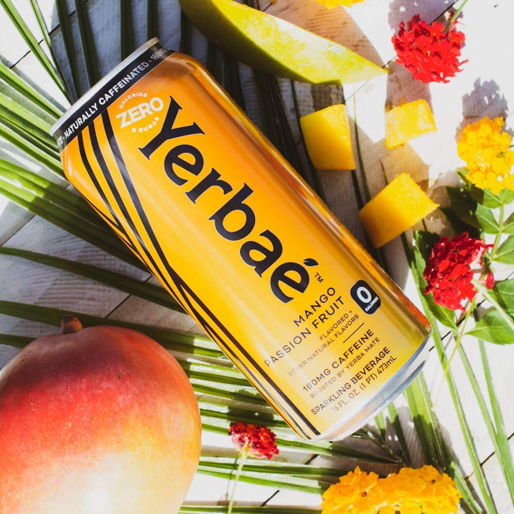 Yerbae Sparkling Water – Mango Passion Fruit Flavored Seltzer with ...