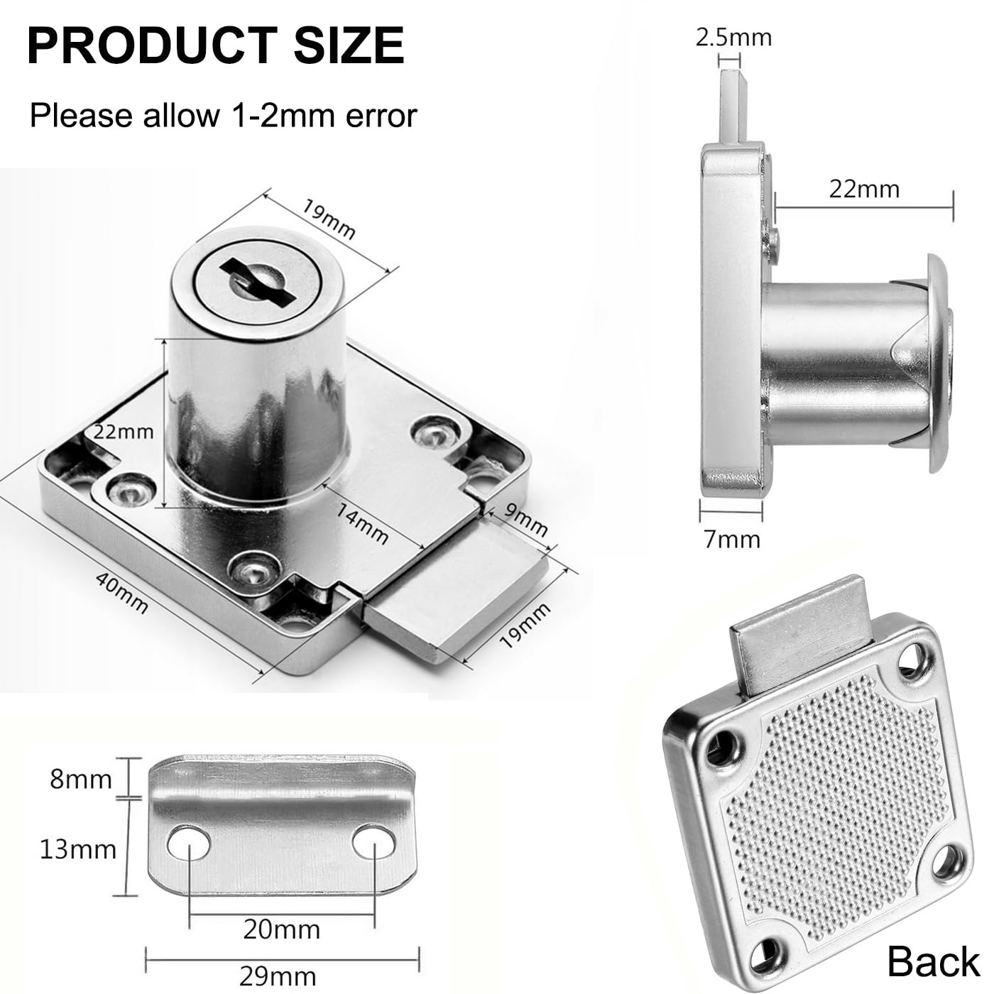 ZiYuya 4pcs Cam Lock with Key Different, Security Cabinet Lock Cupboard ...