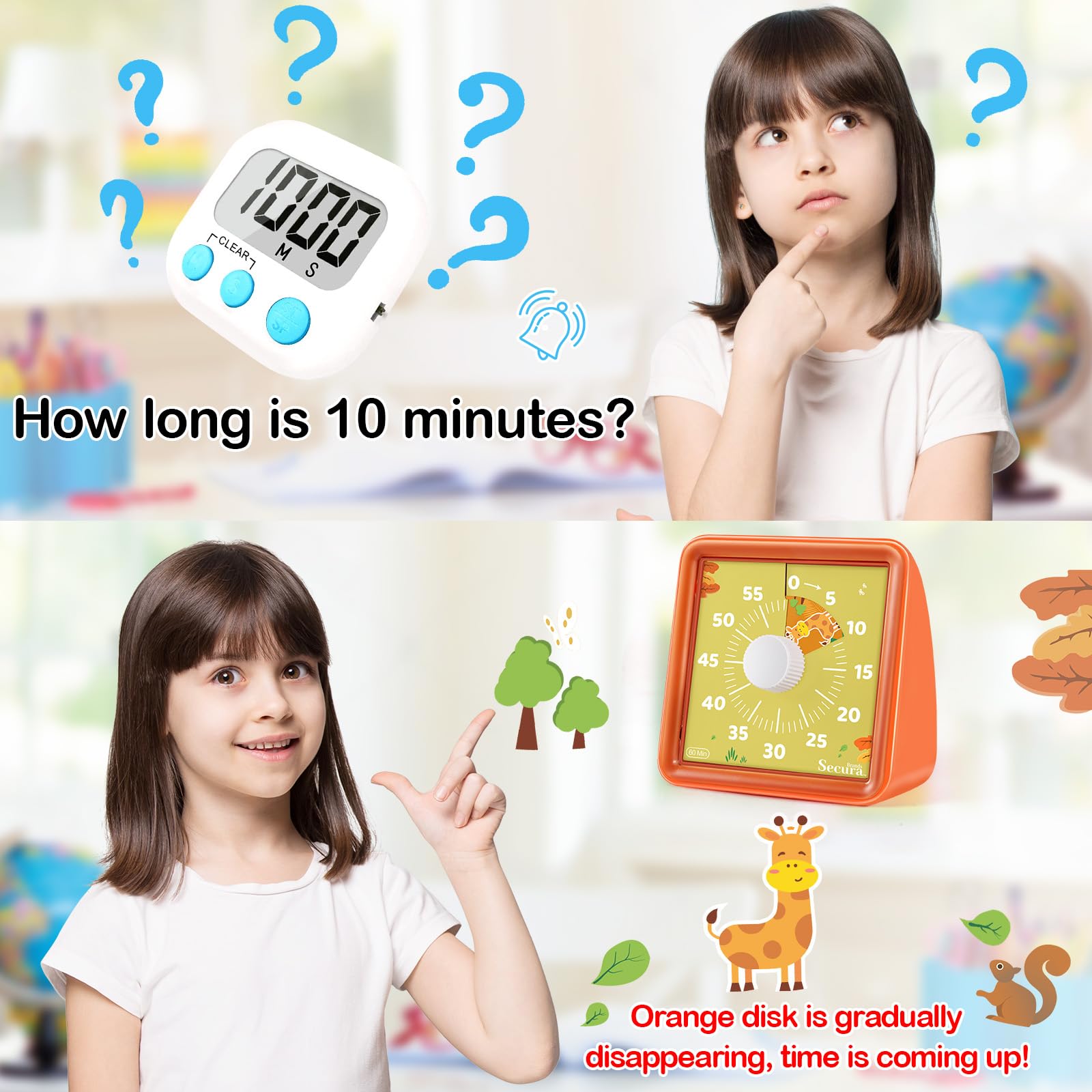 Snapklik.com : Secura 60-Minute Visual Countdown Timer For Kids ...