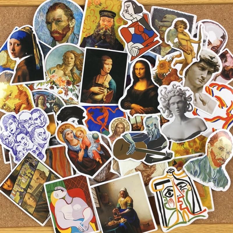 HNTR Oil Painting Stickers | 50 Artist Masterpiece Art Decals – BigaMart
