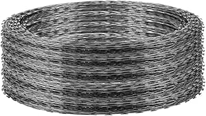 Amazon.com : XXIOJUN Razor Wire Galvanized Steel Barbed Wire - Razor ...