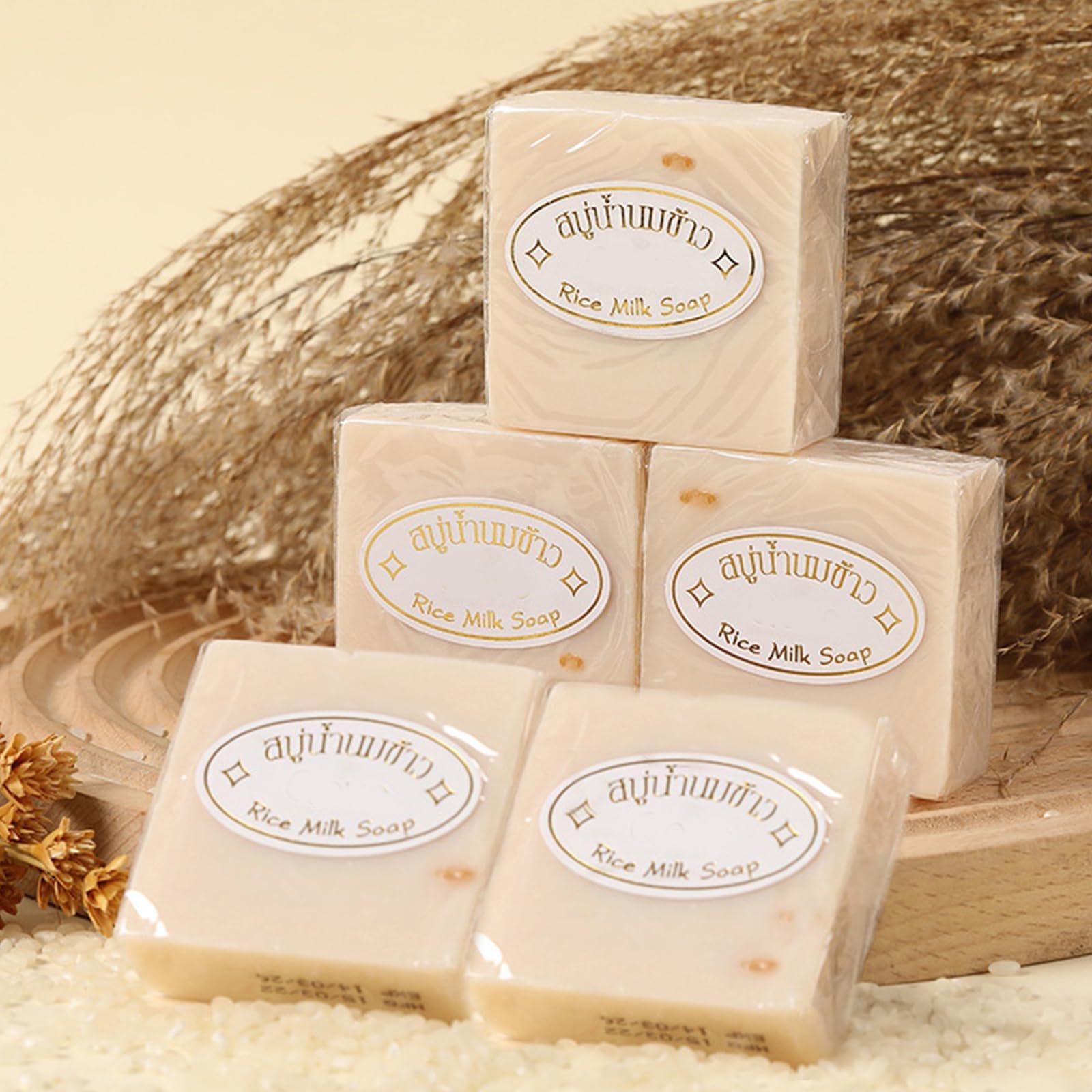 Amazon.com : Thai Rice Soap - Rice Milk Soap, Rice Soap for Face, Jabon ...