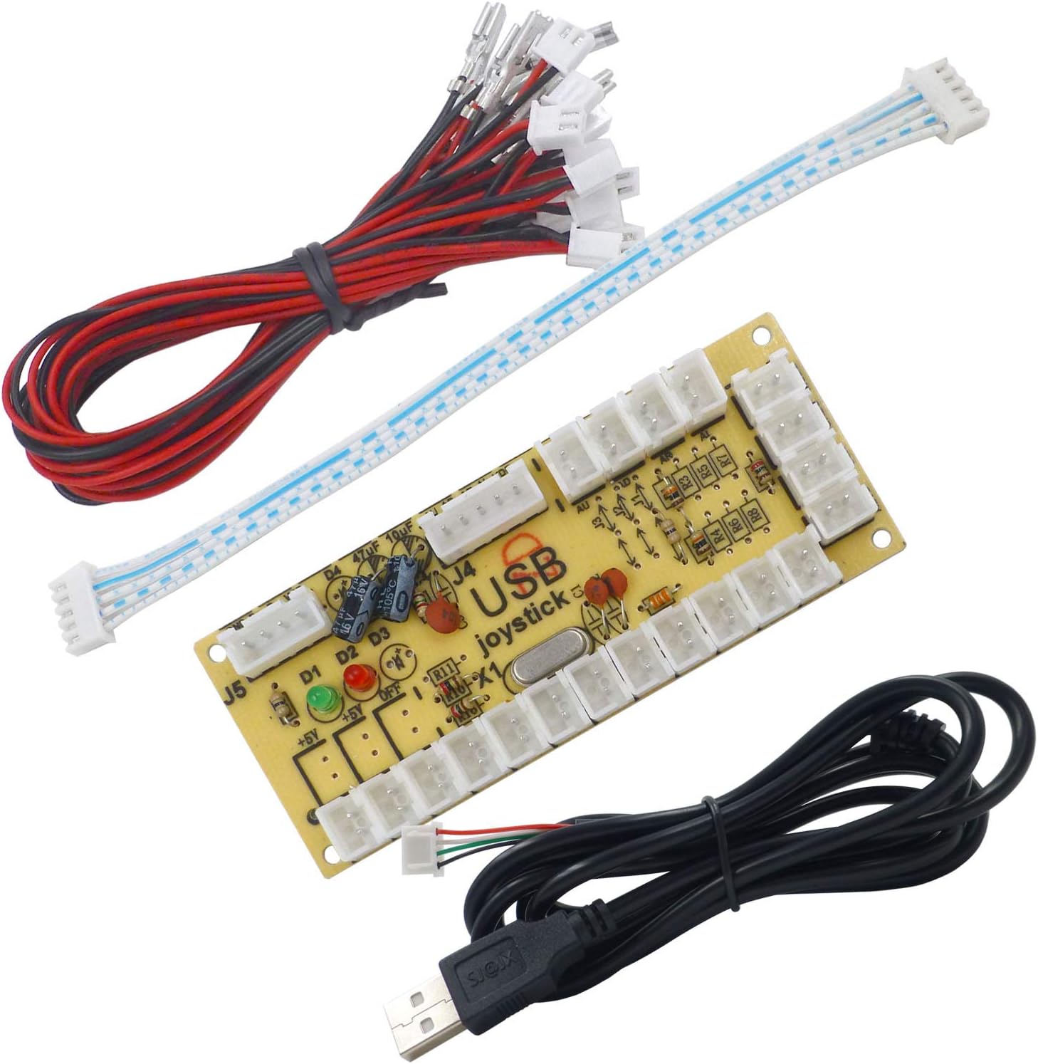 Amazon.com: SJ@JX Arcade USB Encoder Fight Stick Raspberry Pi Joystick ...