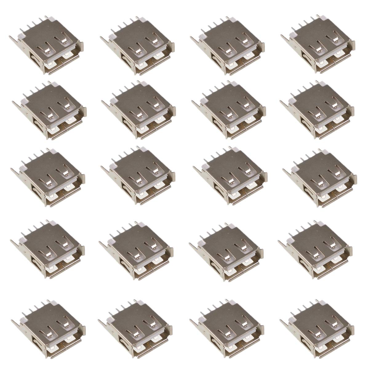 Snapklik.com : 20 Pieces 14 Mm USB Female Type A Port 4-Pin DIP 180 ...