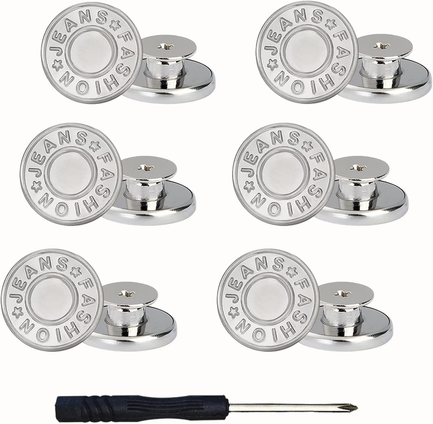 YouOKLight buttons for Jeans,17 mm no-sew nailess removable metal jeans ...