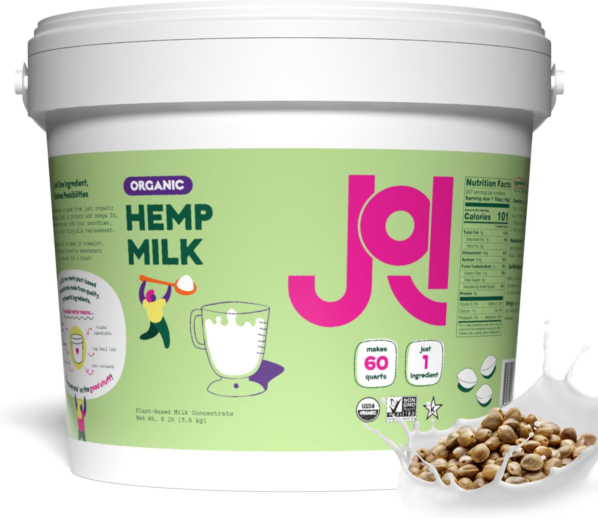 Amazon.com: Organic Hemp Seed Milk Concentrate by JOI - 228 Servings ...