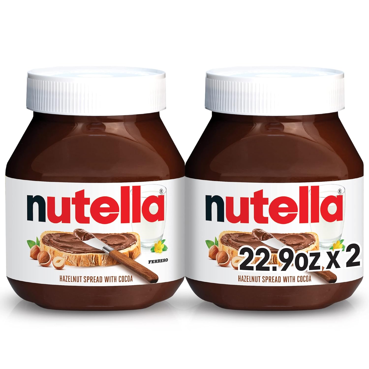 Amazon.com : Nutella Hazelnut Spread With Cocoa For Breakfast, 2 Pack ...
