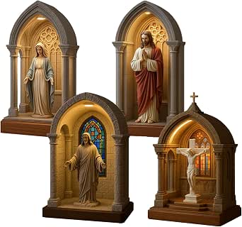 Amazon.com: Virgin Mary LED Devotional Table Lamp, Handmade Virgin Mary ...