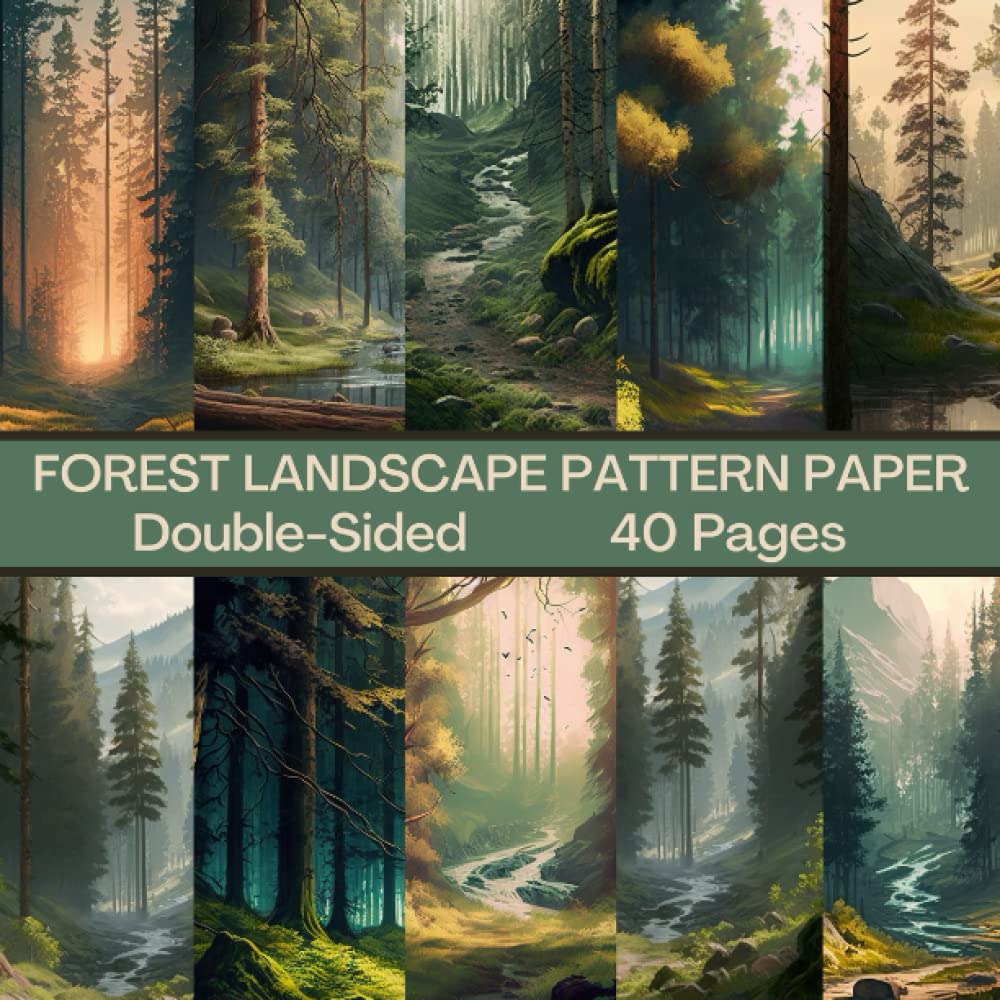 Forest Landscape Scrapbook Paper 40 Pages 20 Sheets: Forest Pattern ...