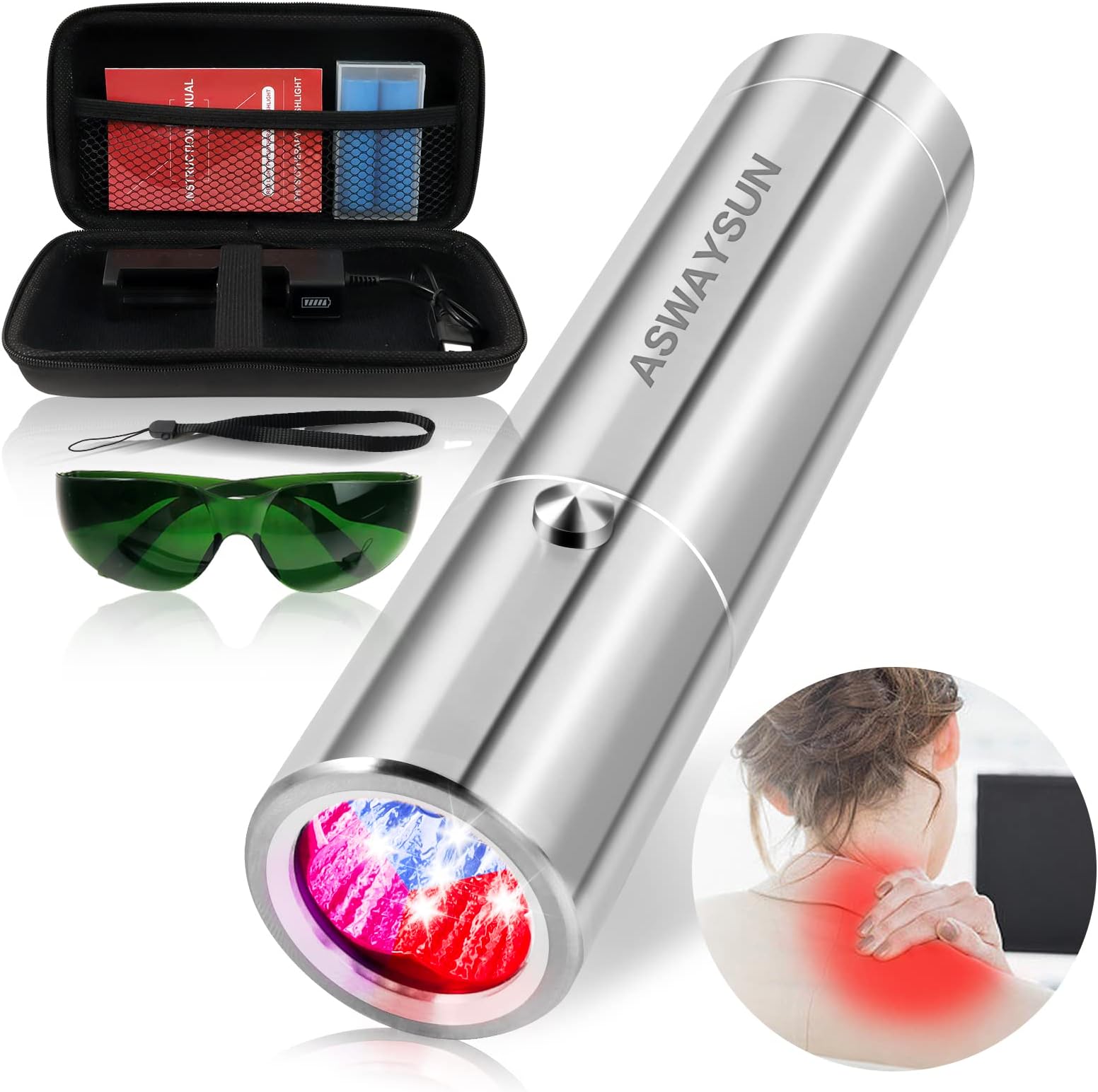 Amazon.com: Red Light Therapy with Removable Tip, 2-in-1 Near Infrared ...