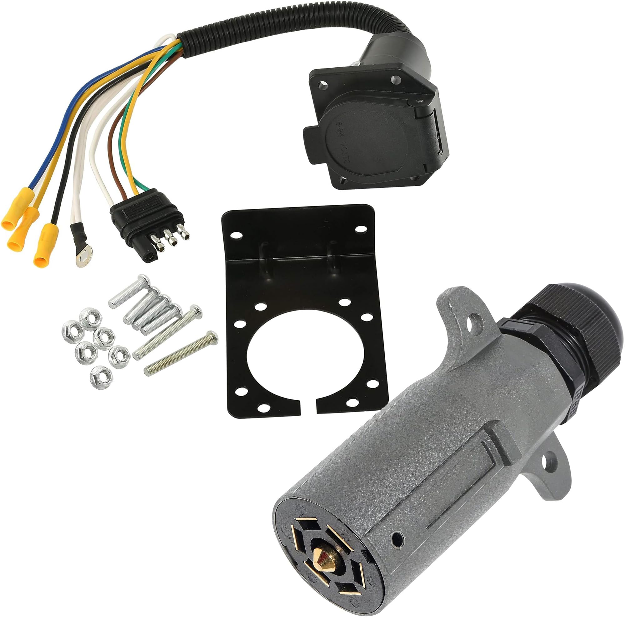 Amazon.com: Oyviny RV 7 Pin Trailer Plug with IP68 Waterproof Seal+ 4 ...