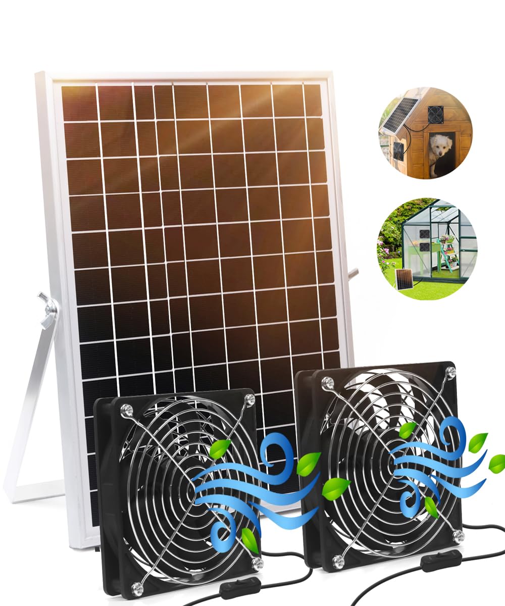 Amazon.com : Aeecruny Solar Powered Fan Kit, Upgrade 15W Solar Panel ...