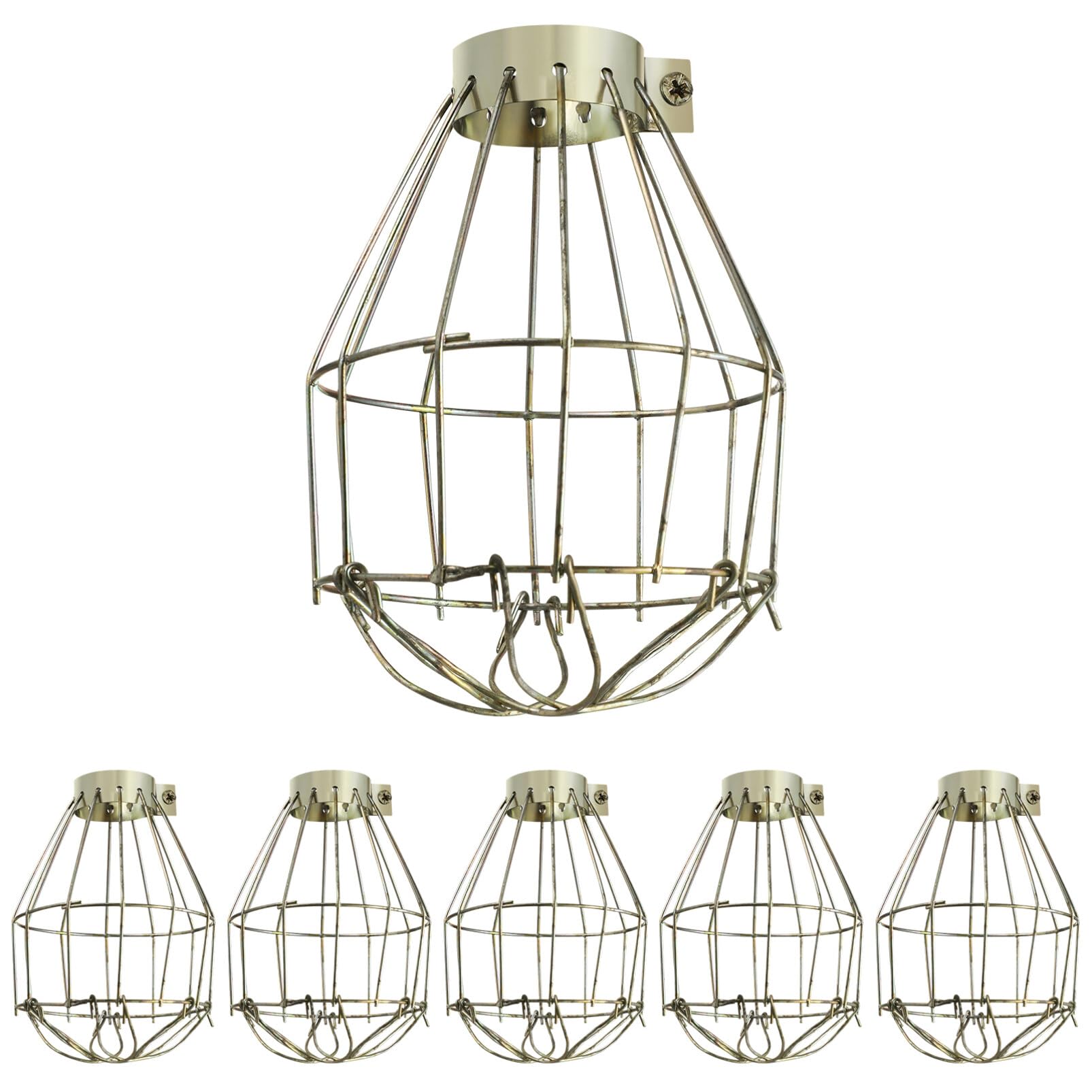 PACKOVE Vintage Light Cage Guard 6pcs Metal Wire Cage Lamp Cage Lamp ...