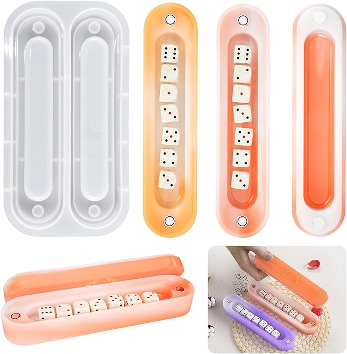 Amazon.com: Dice Mold Dice Long Storage Molds - Resin Casting Silicone ...