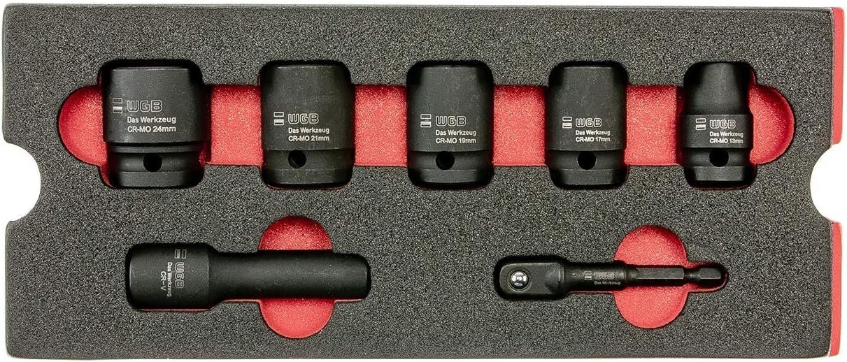 1/2 Inch Power Nut Set for Socket Spanner with Machine Adapter Bit Foam ...