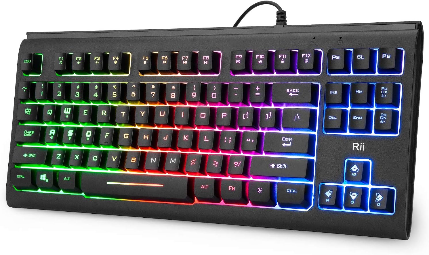 Amazon.com: Rii Computer Keyboard, Wired USB Compact Keyboard with RGB ...
