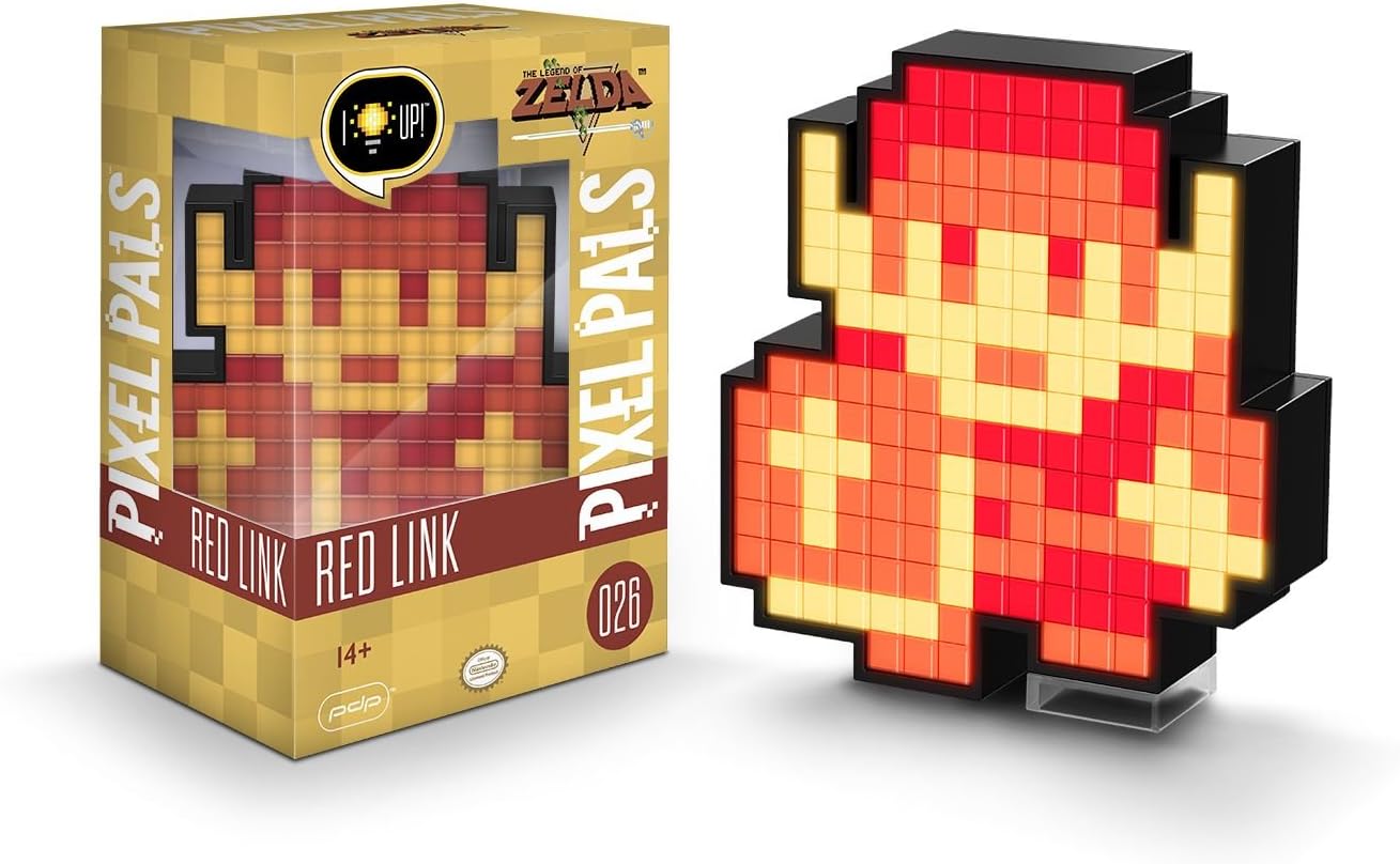 PDP Pixel Pals The Legend of Zelda Red 8-Bit Link Light Up Display 026 ...