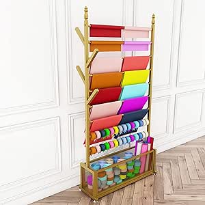 Amazon.com: Crafts Ribbon Holder Organizer Rack Metal Gift Wrapping ...