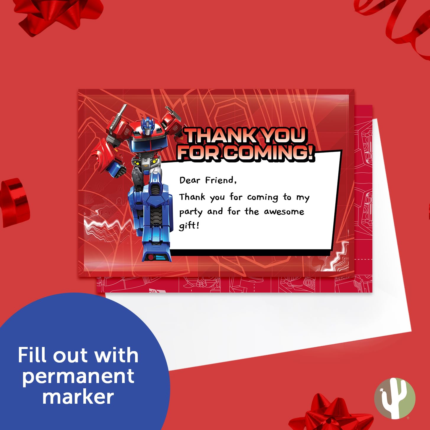 Transformers Thank You Cards Transformers Party Pack – IzsyPizsy