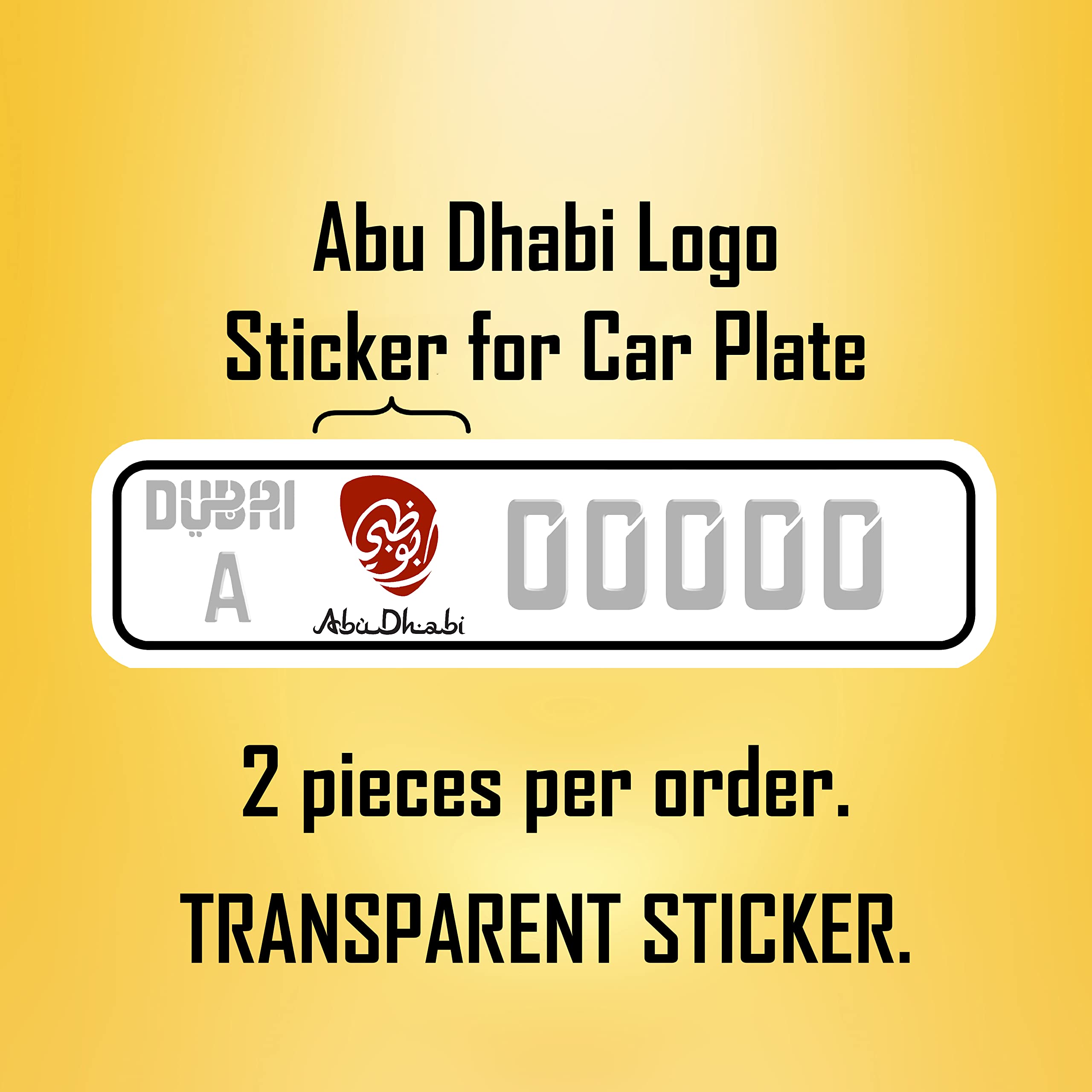 Buy Abu Dhabi New Logo Car Number Plate STICKER - 2 stickers per order ...