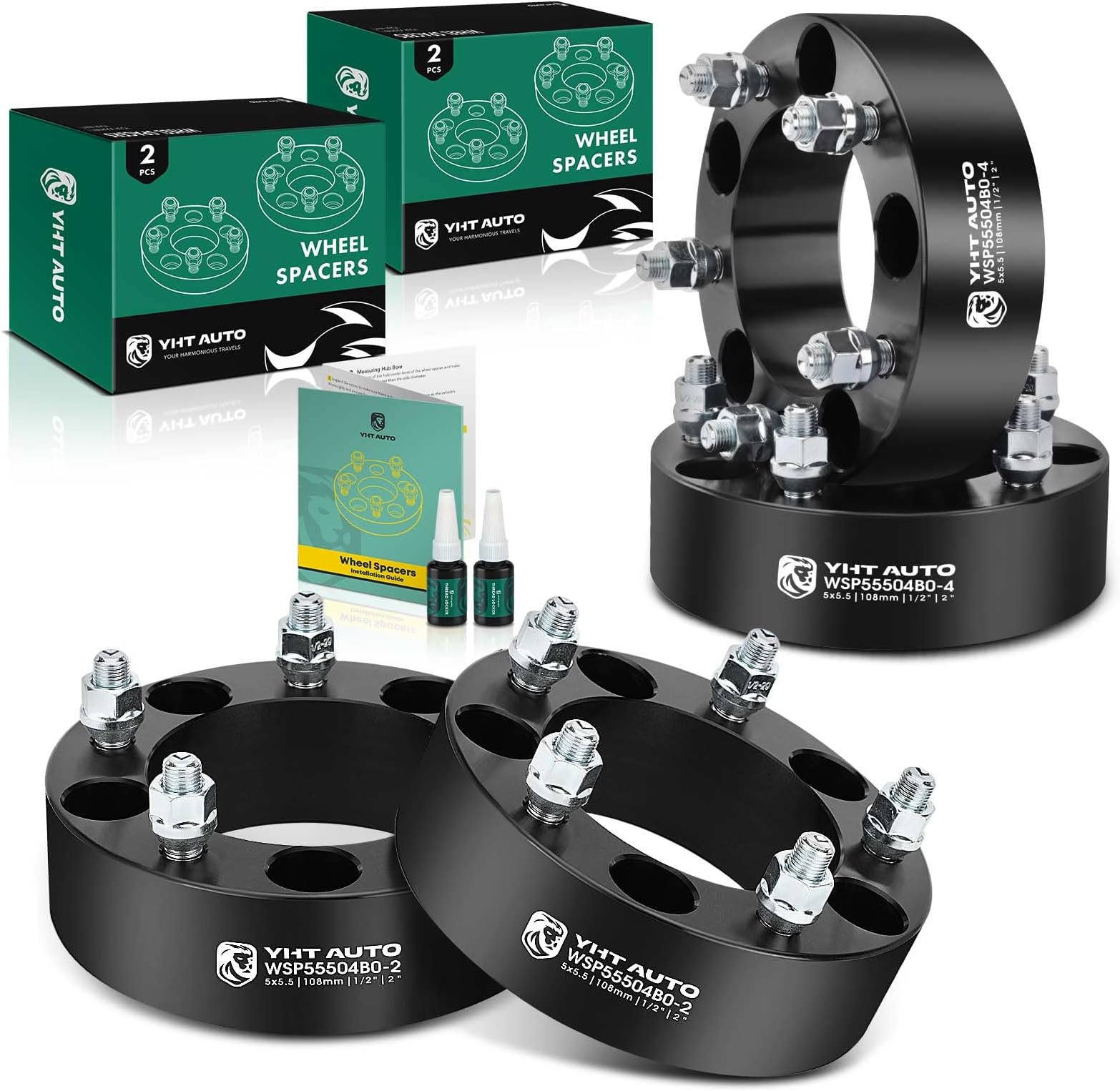 Amazon.com: YHTAUTO 5x5.5 Wheel Spacers 1 Inch Compatible with Ford ...