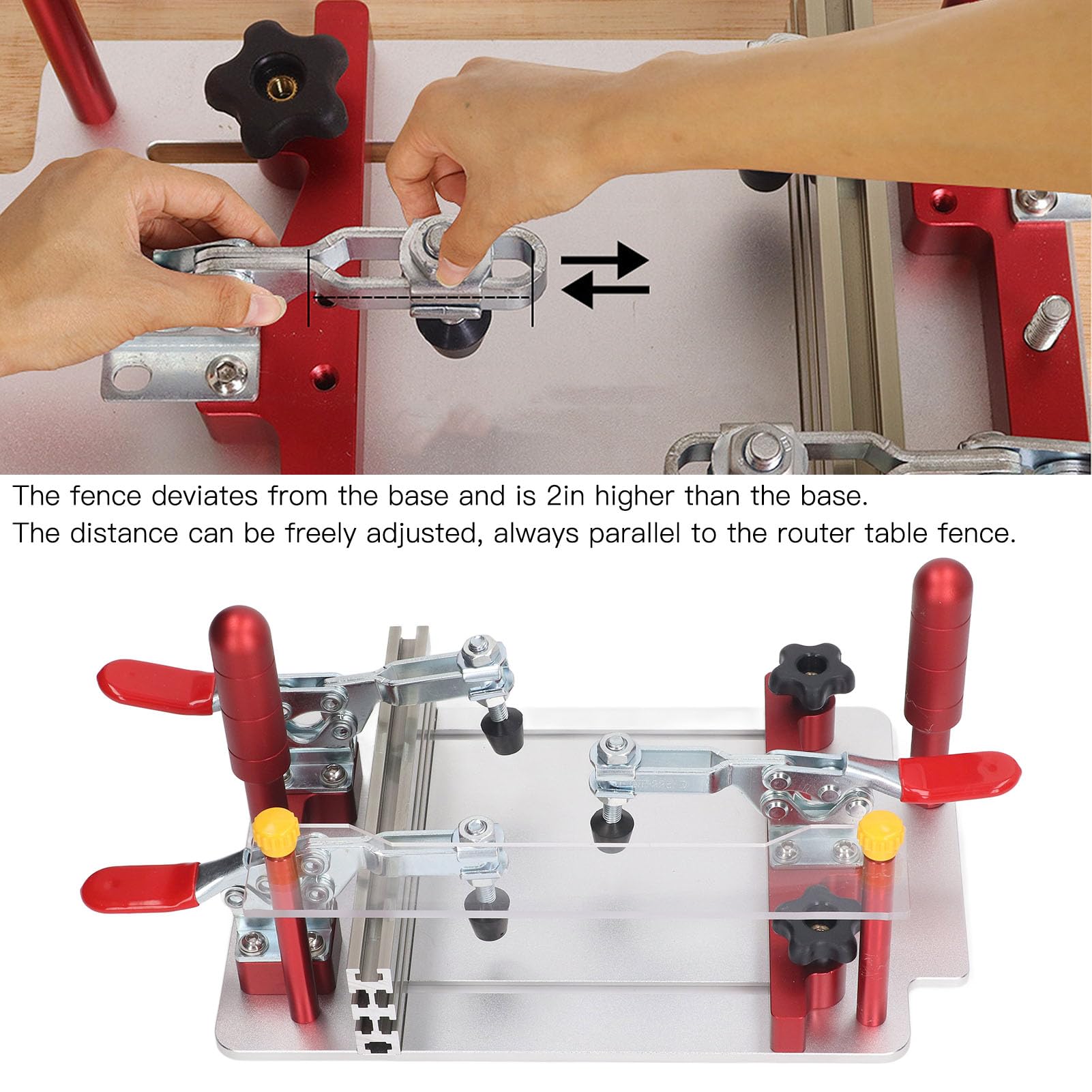 Topyond Precision Router Table Coping Sled with Safety Clamp for ...