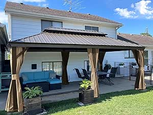 Amazon.com : Domi Outdoor Living 14’ X 20’ Hardtop Gazebo, Outdoor ...